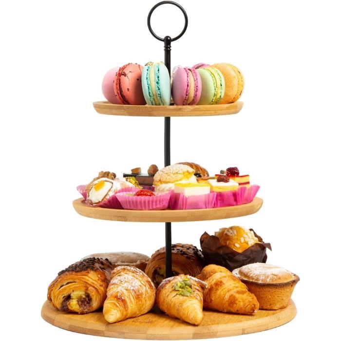 Présentoir À Gâteau À 3 Étages En Bambou - Un Polyvalent Presentoir ...