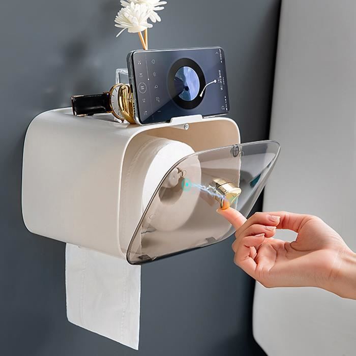 ZJCHAO Porte-rouleau de papier toilette étanche avec fenêtre ...