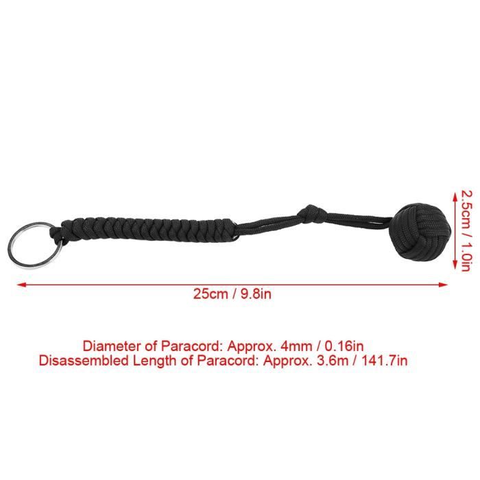 Qiilu Emergency Keychain Paracord Lanyard Emergency Outddor Survival Tool Key Chain avec bille en acier Cdiscount Bagagerie Maroquinerie