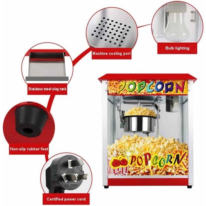 Machine À Pop-Corn Électrique Commerciale – Machine À Pop-Corn 1300W ...