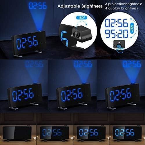 TAKRINK Radio Reveil Projection Plafond, Reveil projecteur Plafond avec ...