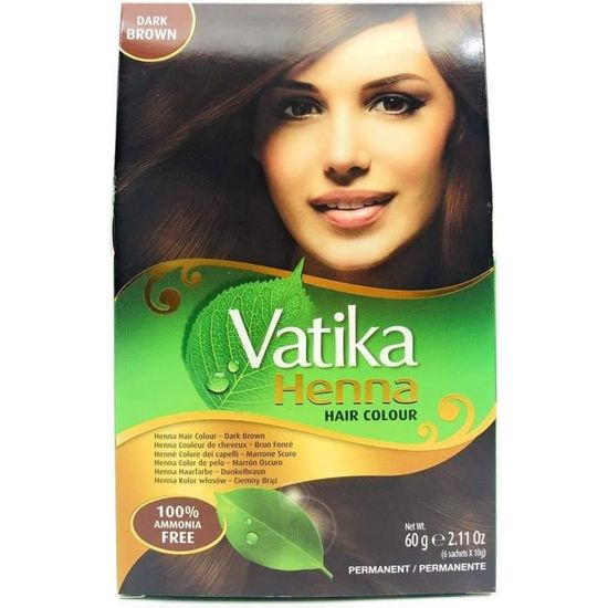 Coloration pour cheveux Vatika Henna - Marron Foncé - Marque Vatika ...