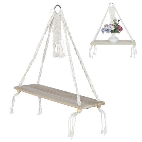 VGEBY Porte-Pot de Plante en Corde, Étagère Suspendue Mural pour la ...