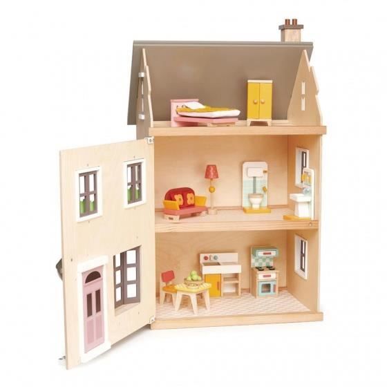Maison de poupée avec mobilier - Tender Leaf Toys - Villa - Blanc - Mixte - Cdiscount Jeux - Jouets