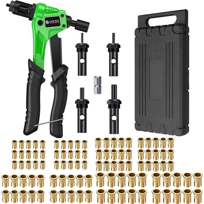 Kit 8" Pistolet À Écrou Riveteuse Professionnelle Avec 100 Pcs Rivets ...