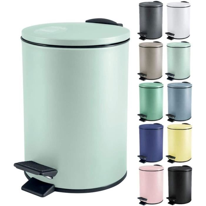 Poubelle 3 Ou 5 Litres Acier Inoxydable À Fermeture Douce Avec ...