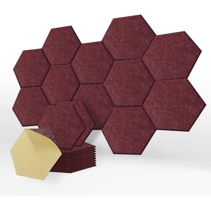 12 Pièces Panneaux Acoustiques Hexagonal Auto-Adhésif, Mousse ...