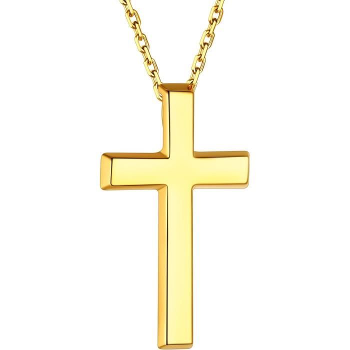 Chaine Croix Homme Collier Chretienne Pendentif Femme Acier Inoxydable ...