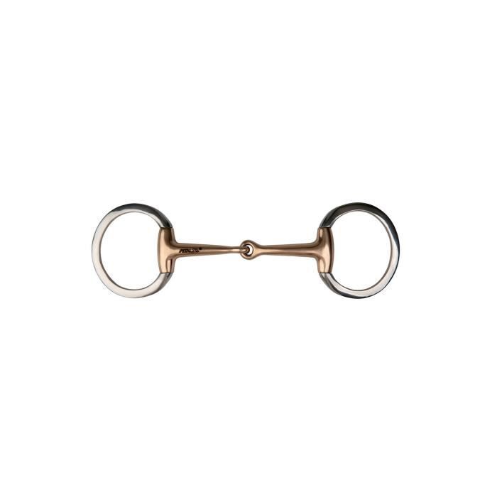 Mors olive pour cheval en cuivre avec anneau plats Metalab - argenté ...