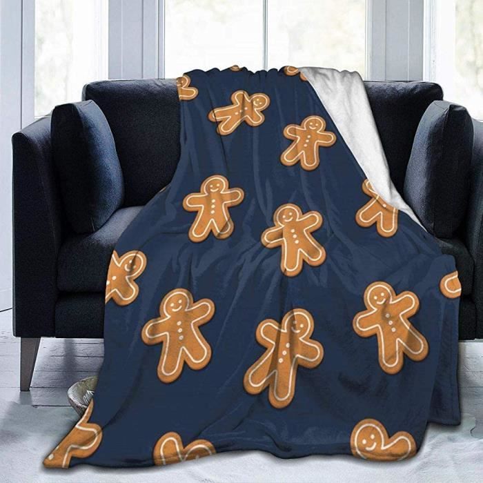 Couverture en flanelle douce pour lit - Gingerbread Man Cookie Pattern ...