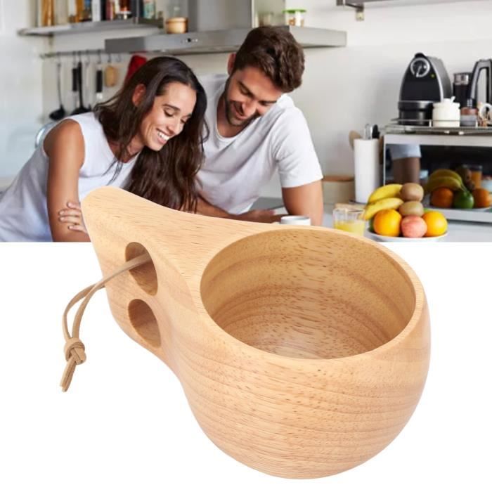 SAL Tasse à thé en bois Mug en bois avec poignée pour boire du vin, du ...