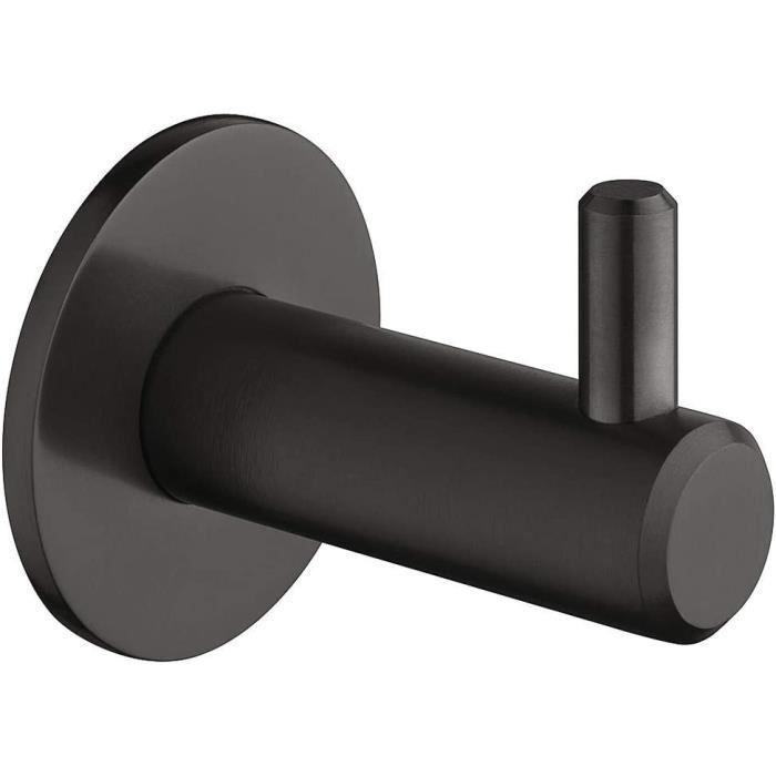 Gedotec Patère design patère en acier inoxydable penderie noire ronde ...