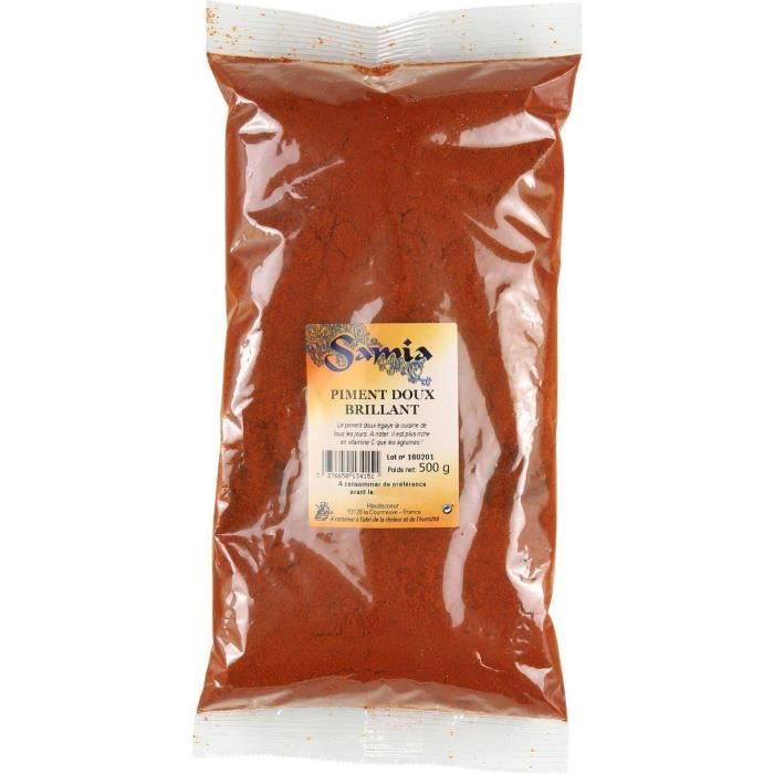 LOT DE 3 - SAMIA - Piment doux brillant - Epices - sachet de 500 g ...