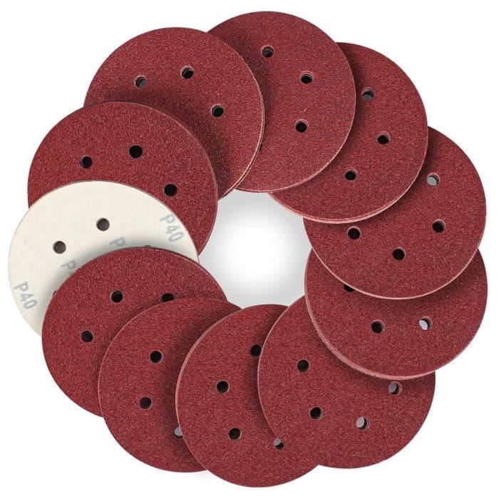STEBRUAM Disque a Poncer 150mm, Disque Abrasif 6 trous 40pcs Disques de ...