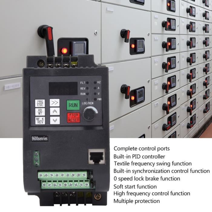 9600-3T-00075GB 0.75KW 380VAC VFD Mini-pilote universel à fréquence variable triphasé -SURENHAP ...