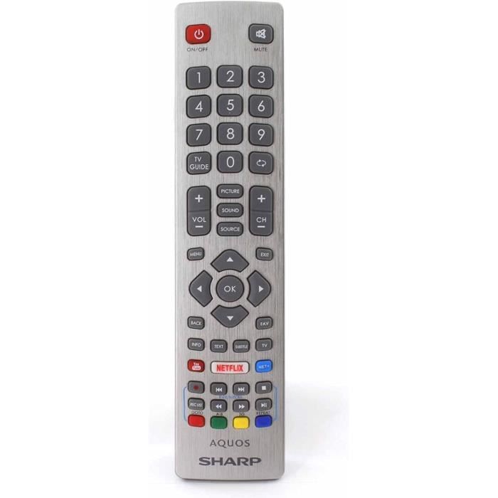 Télécommande Pour Sharp Aquos Smart Tv With Netflix Youtube And 3D Buttons - Avec Deux Piles Aaa ...