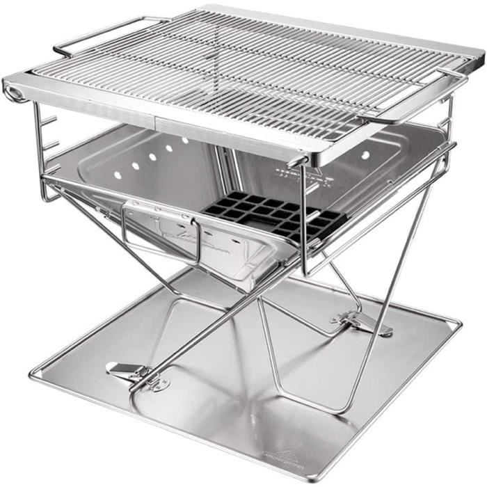 Barbecue en acier inoxydable gril de barbecue pliable portable gril de barbecue multifonctionnel ...
