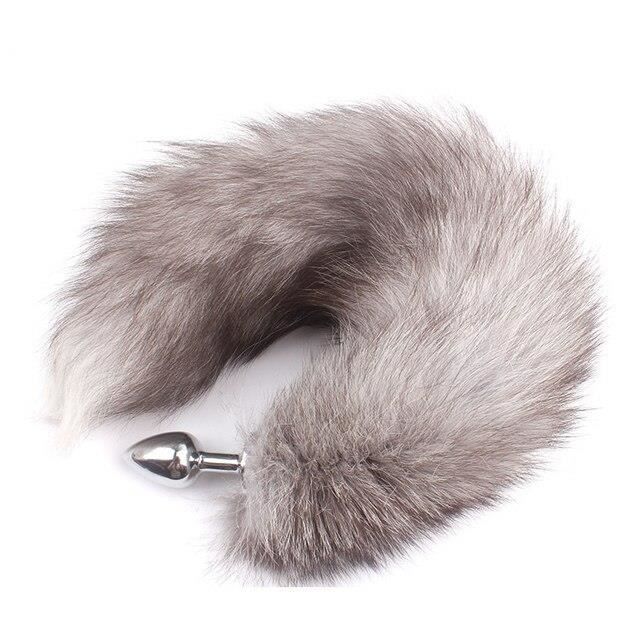 PLUG,Silver Fox-S--Plug Anal en vraie queue de renard pour femme et ...