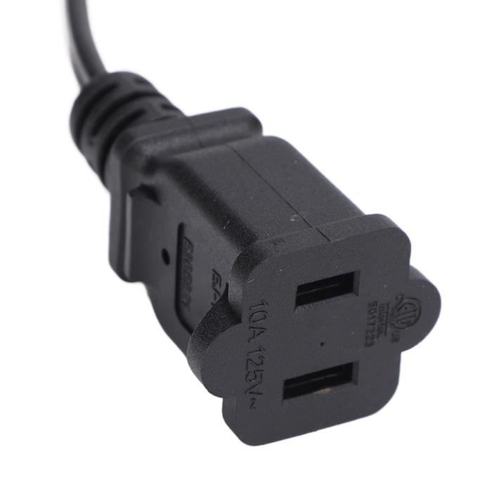 Hurrise Cordon Dalimentation Répartiteur Mâle Iec320 C14 Ec320 C14 Mâle Vers 2 Nema 1 15r