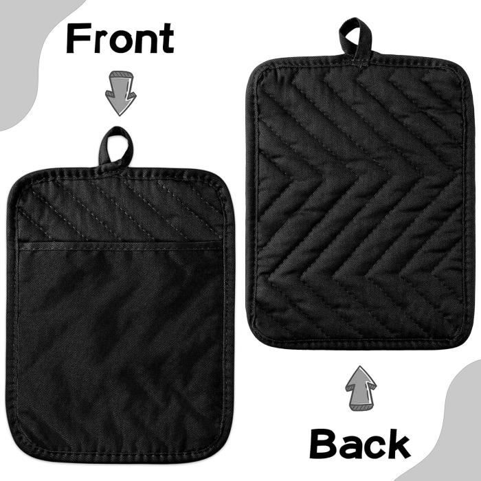 Lot De 5 Maniques Avec Poche Pour Cuisine En Coton Carré Pour Cuisine ...