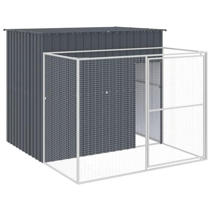 VidaXL Niche pour chien avec cour anthracite 214x253x181 cm, cage pour ...