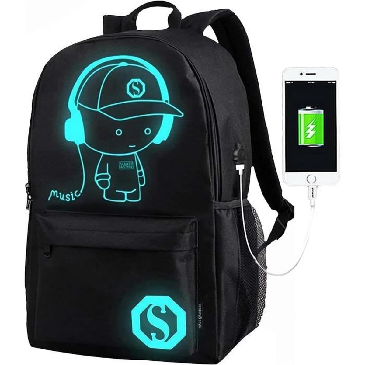 Sac a Dos Cartable lumineux avec Garçon Cartable École Primaire Garçon ...