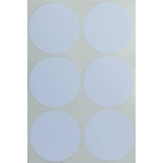 AJW-Gommettes Étiquettes Autocollantes Rondes Blanc Environ 5cm (50mm ...