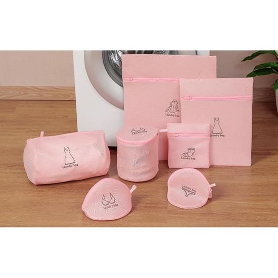 Ensemble 7PC rose 7PC Set Underwear Laundry Bag Lingerie Socks Clothes ...