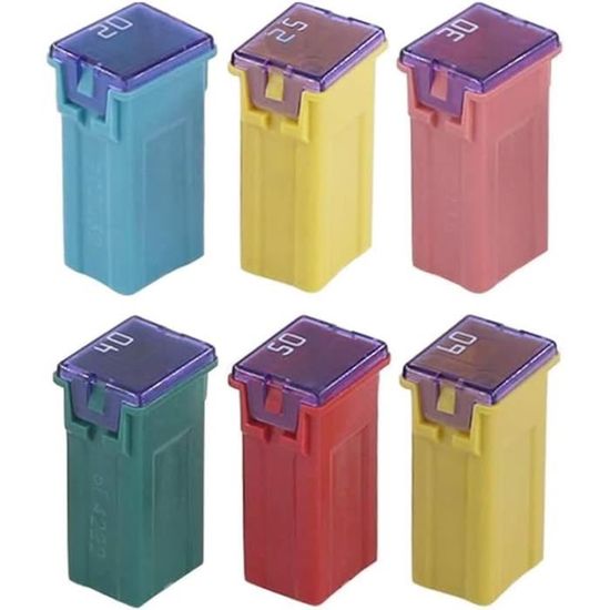 6Pcs 12V-24V Forme Carrée Jcase Fusible Assortiment Pour Voiture Pour Camions, Voitures Et Suv ...