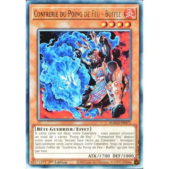 Carte YU-GI-OH MAGO-FR071 Confrérie Du Poing De Feu - Buffle Rare NEUF FR - Cdiscount Jeux - Jouets