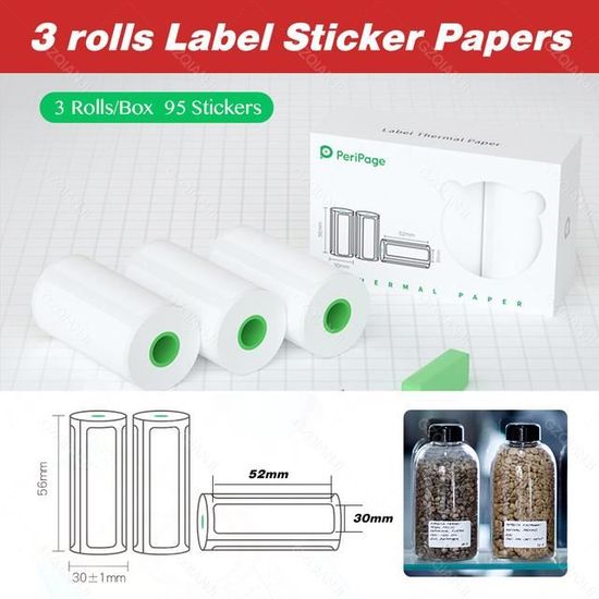 IMPRIMANTE,3 Label Sticker--Étiquette Autocollante Peripage A6 58mm ...