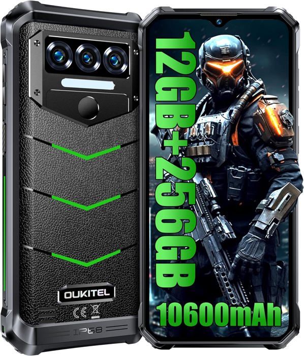 Wp38 Smartphone Incassable-Android 13 Grande Batterie 10600Mah 12Go+256Go(1To) 6.52 Pouces Hd+ ...