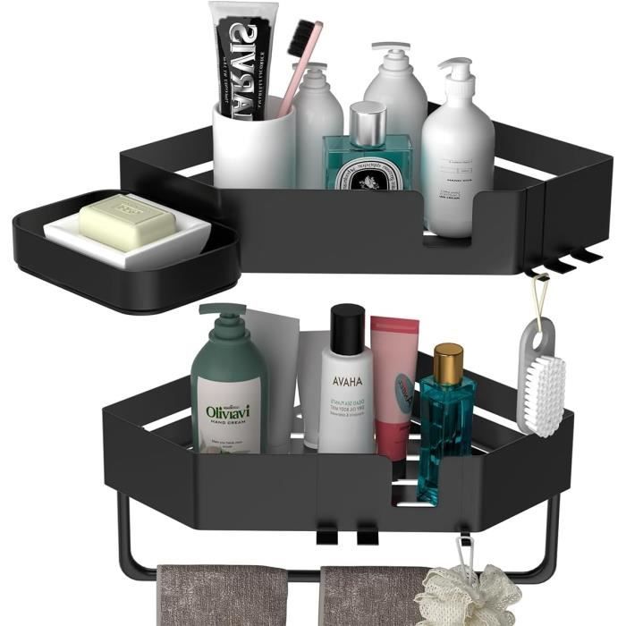 Étagère De Douche Sans Perçage, Support De Shampoing, 2 Étagère De ...