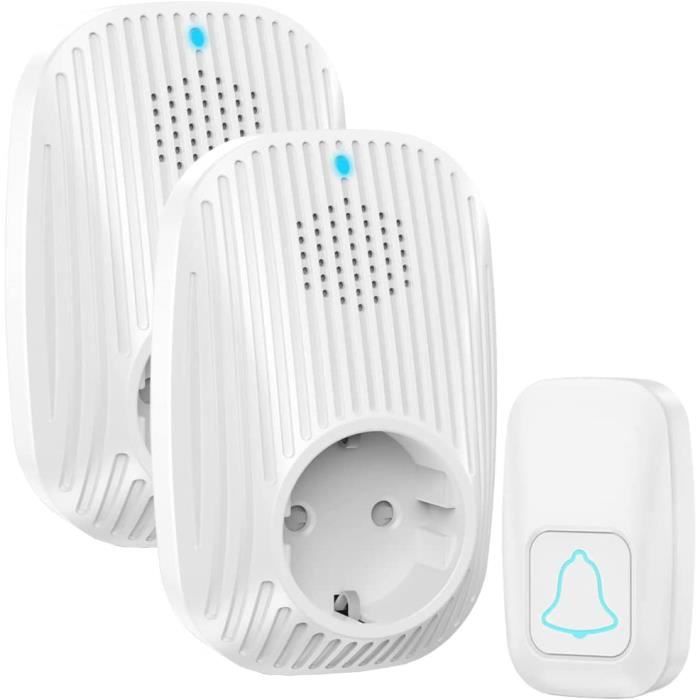 Sonnette sans Fil Extérieur Étanche 400m, Sonnette de Porte IP44, Kit ...