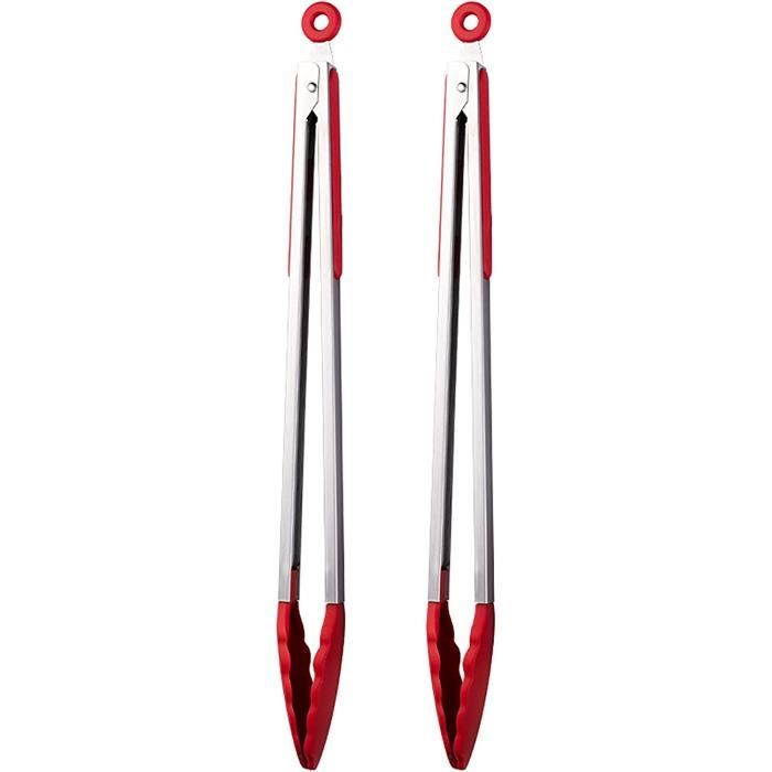 1 pince à barbecue extra longue (45 cm), en acier inoxydable avec long ...