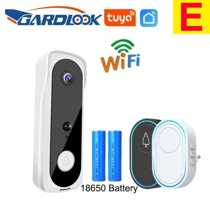 Sonnette - carillon,sonnette vidéo Tuya WiFi,caméra sans fil,interphone ...