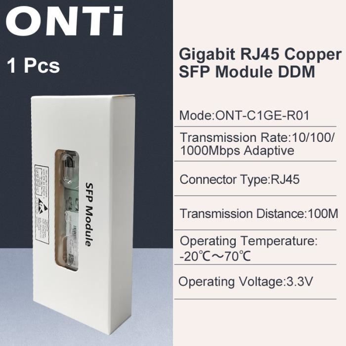 Switch réseau,Module émetteur-récepteur RJ45 SFP Gigabit,1000Mbps,en cuivre SFP,Compatible avec ...