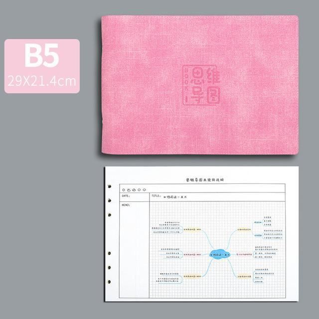 Feuillet mobile,Carnet de notes carte de l'esprit,grand format A4 B5,en ...