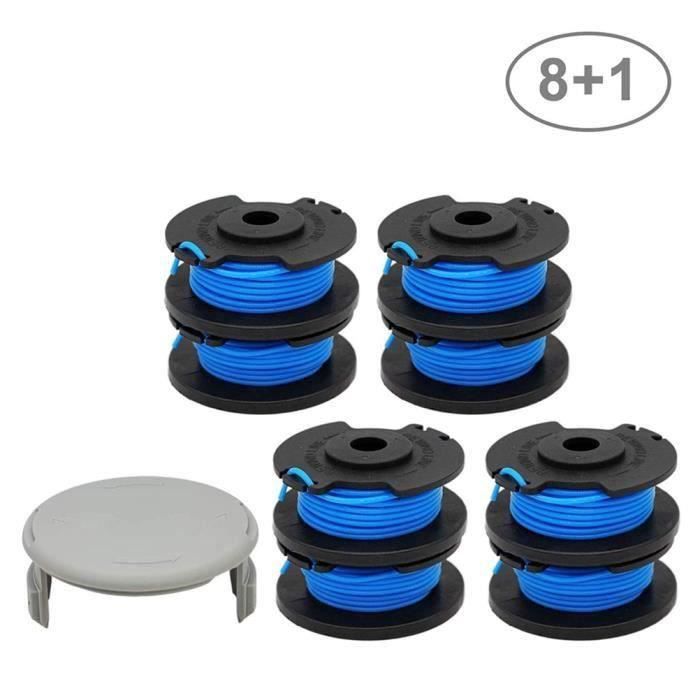 8Pcs Bobines de rechange pour coupe-bordure avec capuchon de bobine Compatible pour Ryobi 18 V ...