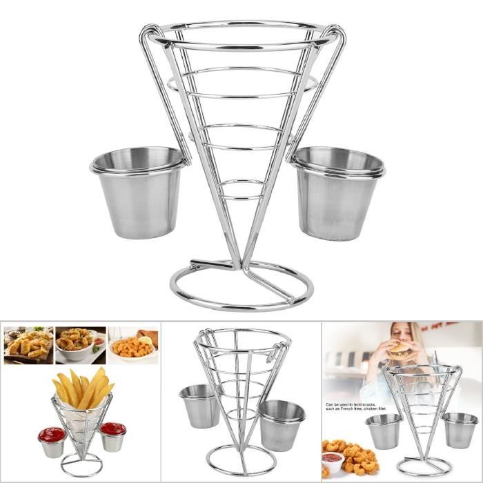 Stand Cone Inox Frites Cône Panier Pour Fêtes/Maison/Pique-Nique/Voyage ...