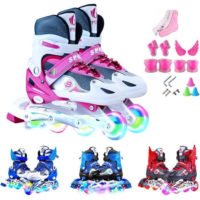 Rollers en Ligne pour Enfant-Ados RUMOCOVO® avec roulettes Clignotantes ...