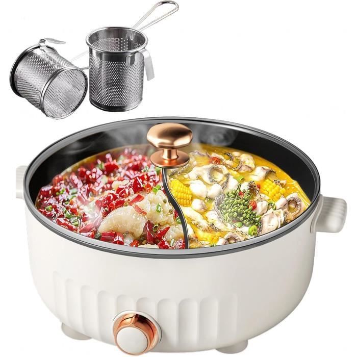 Appareil Fondue Chinoise, Revêtement Antiadhésif Poele 2 Compartiments ...
