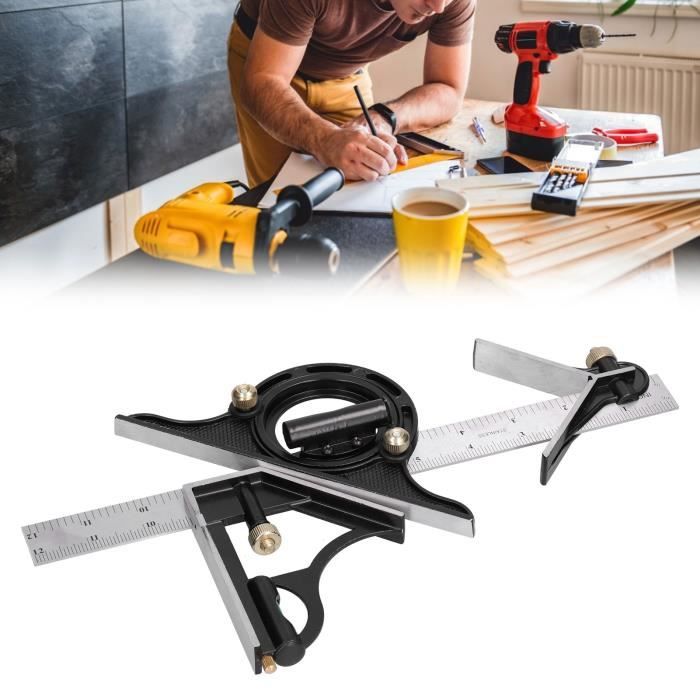 Ensemble de règles carrées combinées Outil de mesure de menuiserie ...