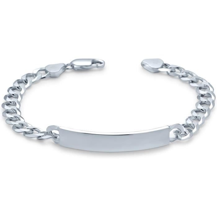 Le Bracelet D'Identification Avec Plaque De Nom Pour Homme Avec Chaîne ...
