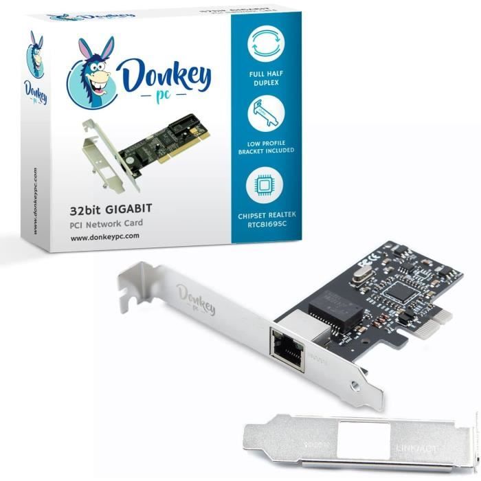 Carte Réseau Pcie 1 Go Gigabit Jusqu'À 1 000 Mbps Avec Chipset Realtek ...