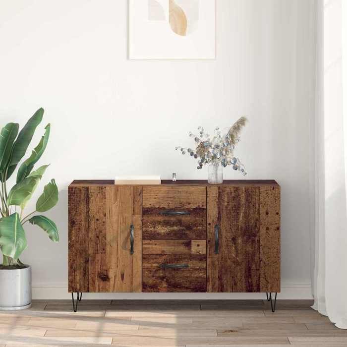 Buffet bois ancien - GKO - 100x36x60 cm - Bois d'ingénierie - Avec ...
