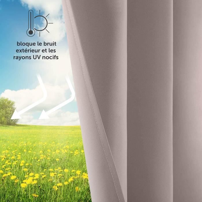 Lot De 2 Rideaux Occultants Rideau Thermique Isolant Anti Froid Rideau ...