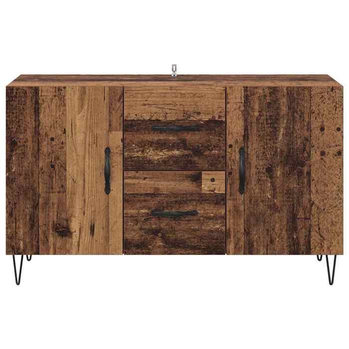 Buffet bois ancien - GKO - 100x36x60 cm - Bois d'ingénierie - Avec ...