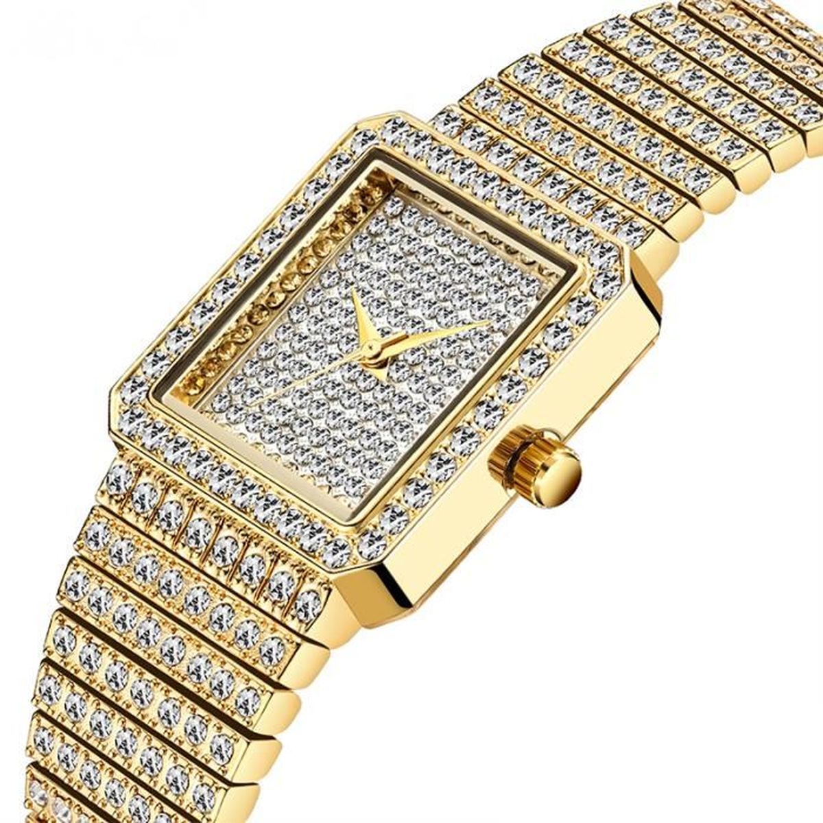 SHARPHY Montre femme cadran gypsophile carré diamant mode étanche ...