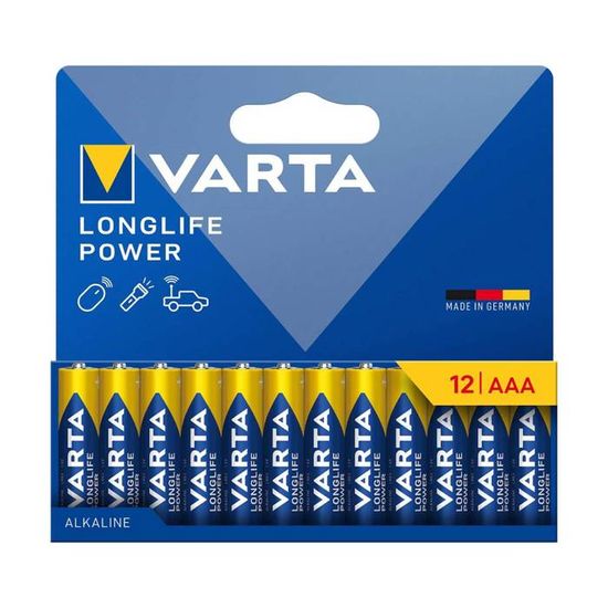Pack de 12 Piles Alkaline AAA 1.5V High Energy Varta - Cdiscount Bricolage